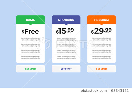 UI User Interface Price List 08 - Stock Illustration [68845121] - PIXTA