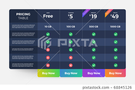 UI User Interface Price List 10 - Stock Illustration [68845126] - PIXTA