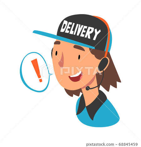 Food Online Order and Delivery Service, Female... - Stock Illustration ...