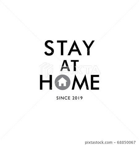 Stay home quote lettering typography. Stay at home - Stock Illustration ...