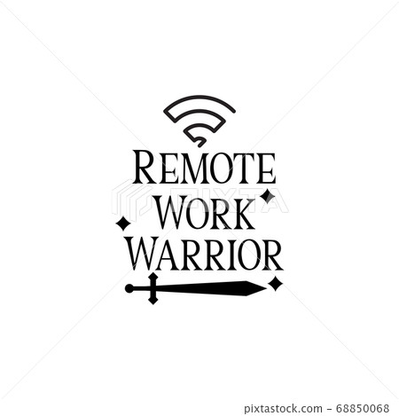 Remote work quote lettering typography. Remote - Stock Illustration ...