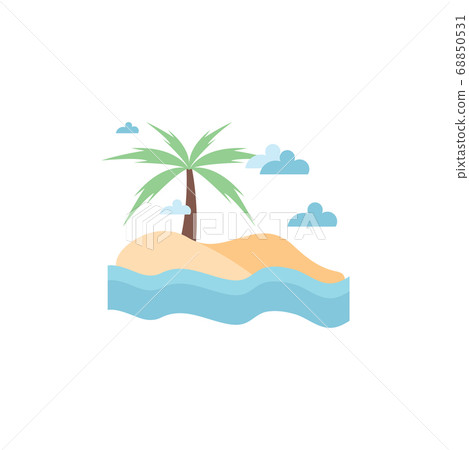 Beach graphic design template vector isolated - Stock Illustration ...