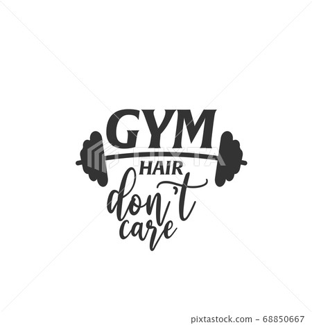 Gym fitness quote lettering typography - Stock Illustration [68850667 ...