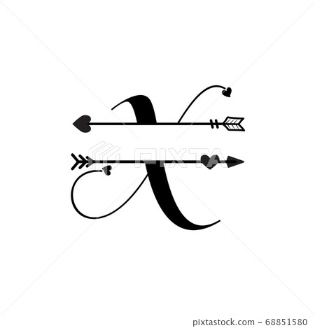 Initial x love monogram split letter vector - Stock Illustration ...