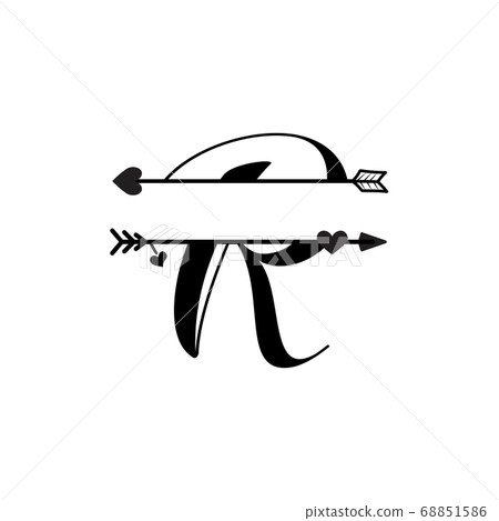 Initial r love monogram split letter vector - Stock Illustration ...