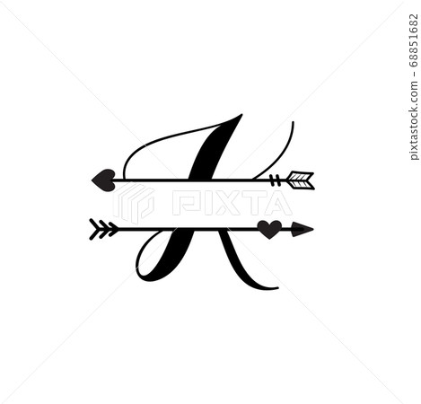 Initial k love monogram split letter vector - Stock Illustration ...