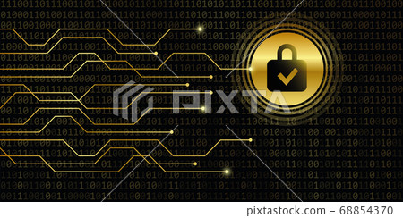 secure digital data connection with lock binary... - Stock Illustration [68854370] - PIXTA