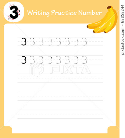 Writing practice number three - Stock Illustration [68858244] - PIXTA
