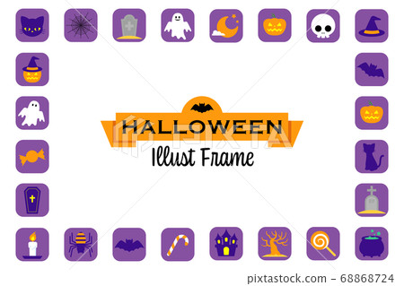 Halloween icon illustration frame 2 - Stock Illustration [68868724] - PIXTA