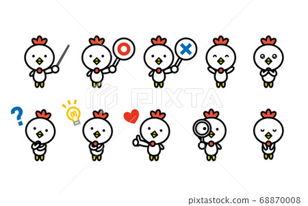 Chicken character set A - Stock Illustration [68870008] - PIXTA