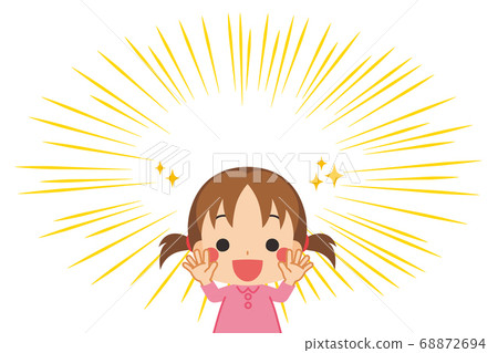 Cartoon style background with a little girl who... - Stock Illustration ...