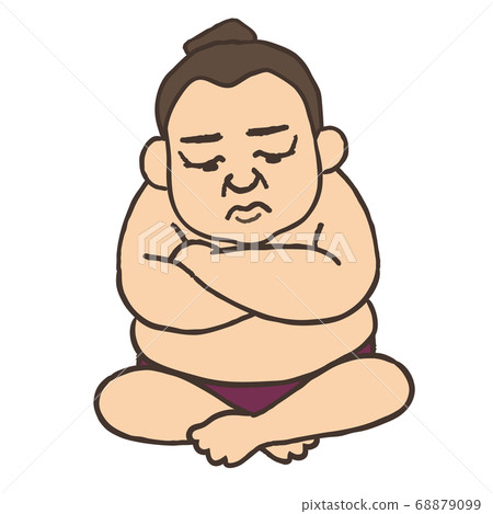 Illustration of a sumo wrestler thinking - Stock Illustration [68879099 ...