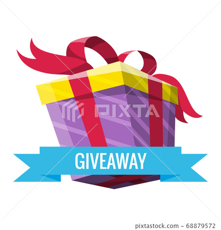 Giveaway winner present. Gift poster for social... - Stock Illustration ...