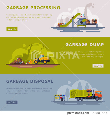 Garbage Processing, Dump, Disposal Landing Page... - Stock Illustration ...