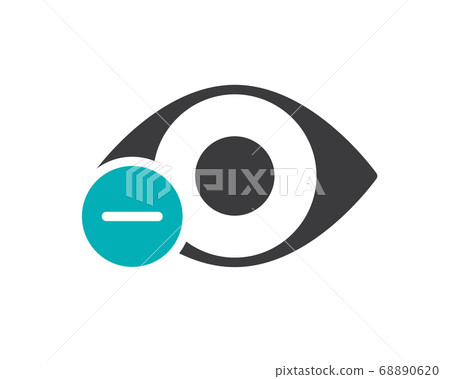 Human eye with minus colored icon. Disease... - Stock Illustration ...
