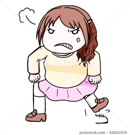An angry woman who squeaks his legs - Stock Illustration [68892059] - PIXTA