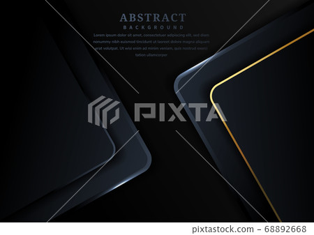 Abstract modern square overlap with golden border - Stock Illustration ...