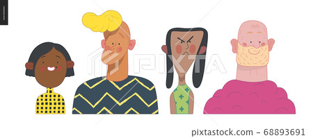Bright characters portraits set - Stock Illustration [68893691] - PIXTA
