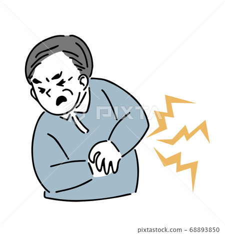 Abdominal pain illustration elderly - Stock Illustration [68893850] - PIXTA