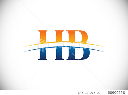 H B Initial Letter Logo design, Graphic... - Stock Illustration ...
