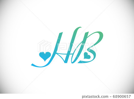 H B Initial Letter Logo design, Graphic... - Stock Illustration ...