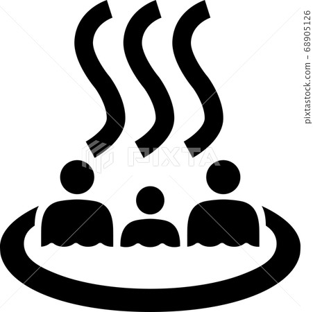 Pictogram of people taking a hot spring - Stock Illustration [68905126 ...
