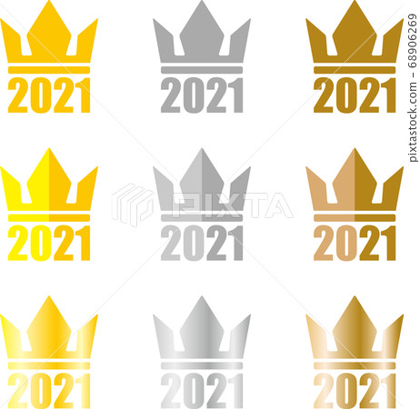 Gold and silver bronze ranking crown icon set... - Stock Illustration ...