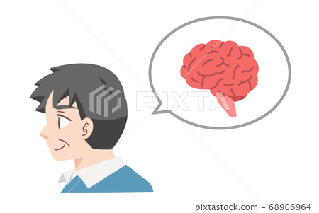 Illustration of a healthy middle-aged male brain - Stock Illustration ...