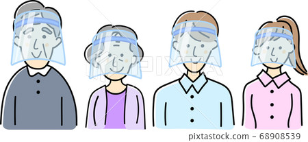 Face shield family - Stock Illustration [68908539] - PIXTA