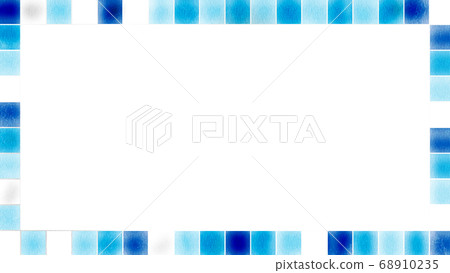 Blue tile frame-1 (wide) - Stock Illustration [68910235] - PIXTA