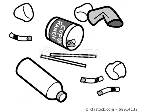 Trash scattered - Stock Illustration [68914132] - PIXTA