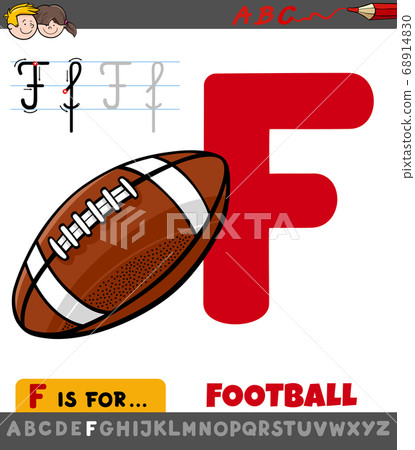 letter F worksheet with cartoon football ball - Stock Illustration ...