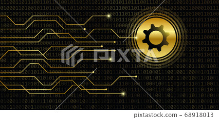 wheel gear symbol on binary code background - Stock Illustration ...