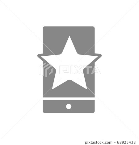 Star with phone, feedback gray icon. Mobile app... - Stock Illustration ...