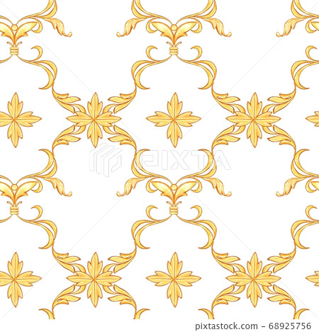 Seamless golden baroque pattern with gold... - Stock Illustration ...