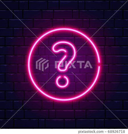 Neon question mark. Glowing pink question sign. - Stock Illustration ...
