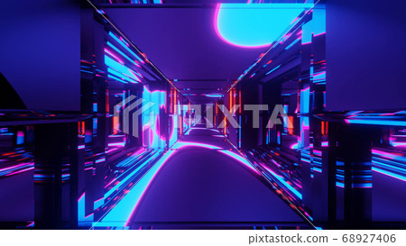 Radiating Reflection of Intense Light Beam 4k... - Stock Illustration ...