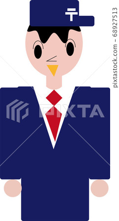 Postman wearing a dark blue uniform - Stock Illustration [68927513] - PIXTA