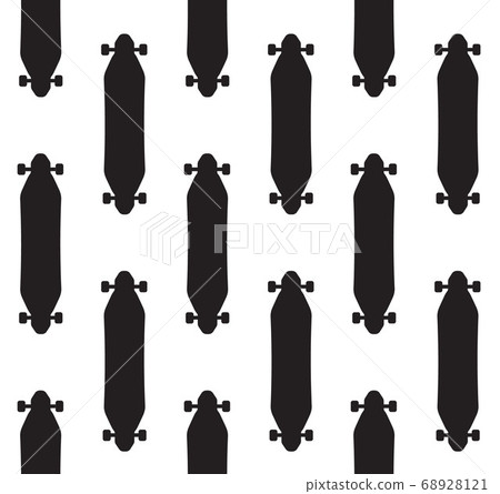 Vector seamless pattern of longboard silhouette - Stock Illustration ...