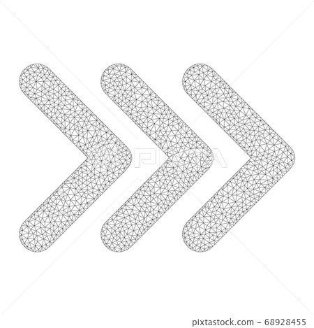 Mesh Vector Triple Arrowhead Right Icon - Stock Illustration [68928455 ...