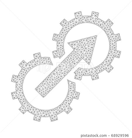 Mesh Vector Gear Integration Icon - Stock Illustration [68929596] - PIXTA