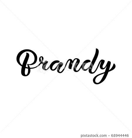 Calligraphy lettering Brandy. Hand-drawn and... - Stock Illustration ...