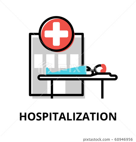 Concept of Hospitalization icon, modern flat - Stock Illustration ...