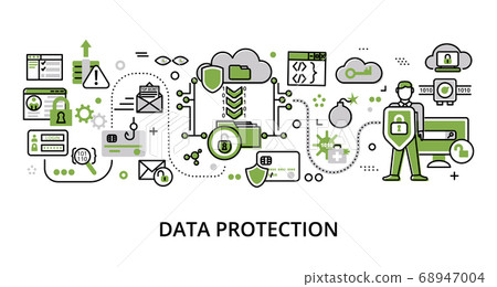 Infographic greenery Data Protection concept - Stock Illustration ...