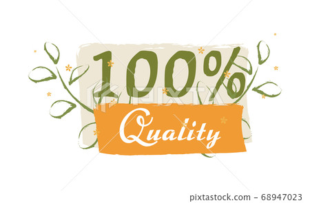 100% Quality sticker, vector illustration - Stock Illustration ...