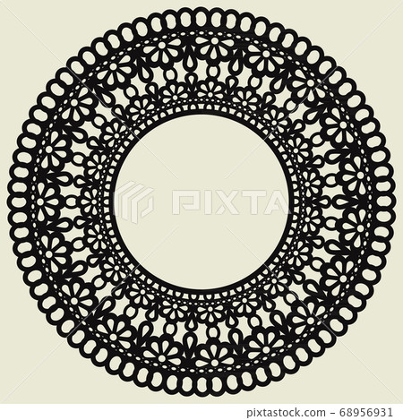 Lace circle isolated on white background. The - Stock Illustration ...