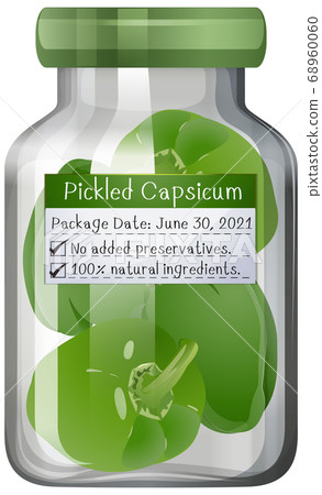 Capsicum preserve in glass jar - Stock Illustration [68960060] - PIXTA