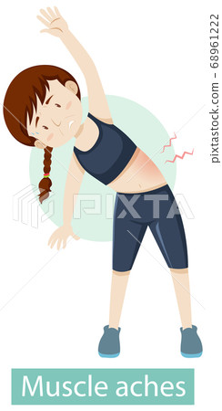 Cartoon character with muscle aches symptoms-插圖素材 [68961222] - PIXTA圖庫