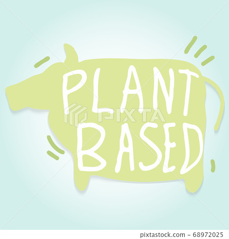 cow paper cut and word plant based for food - Stock Illustration ...