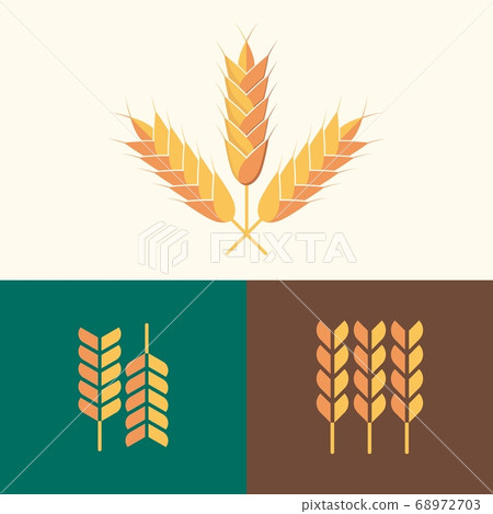 Set of vector flat design wheat, design... - Stock Illustration ...